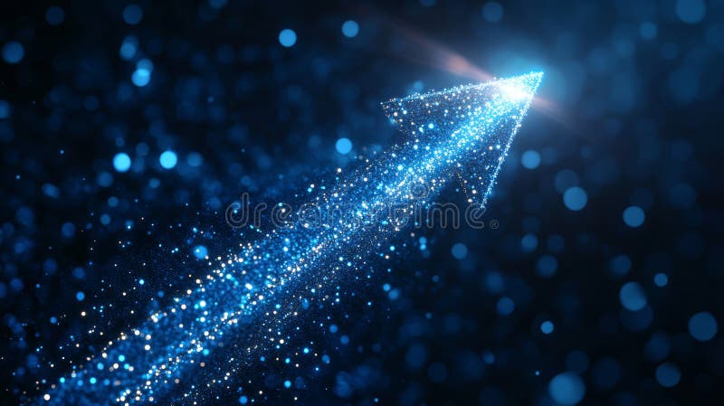 Business Growth Concept with Digital Arrow Chart Stock Illustration ...