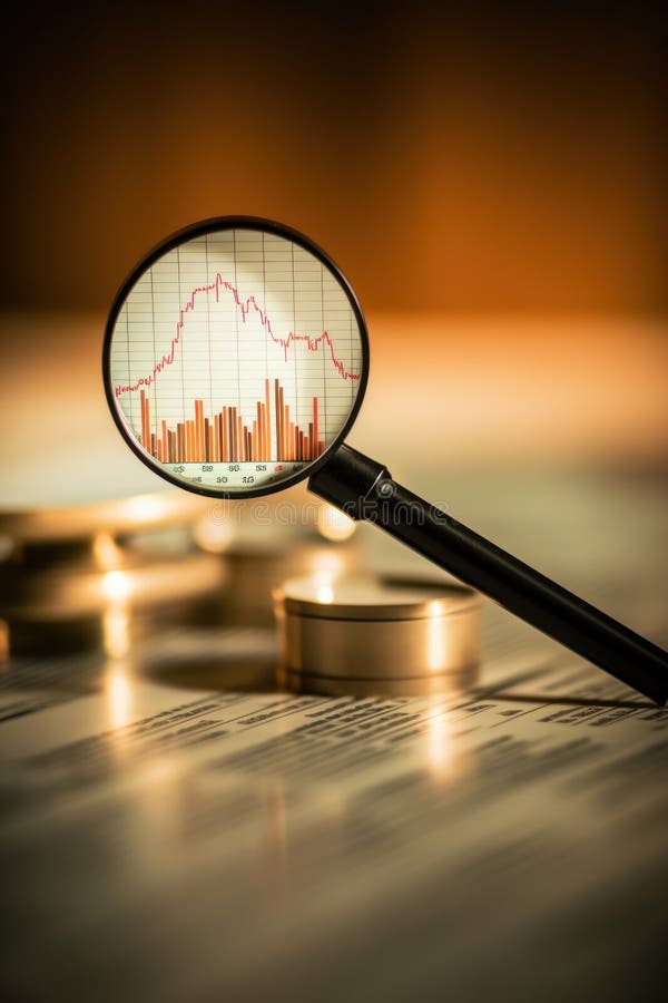 Business Growth Concept with Magnifying Glass on Graph AI Generated Stock Illustration ...