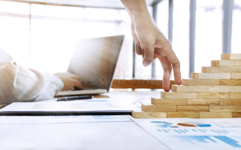 Business Growth Concept, Man Employee Working Hard Stock Photo - Image ...