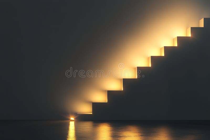 Business Growth Concept with Upward Lighting for Success Visualization ...
