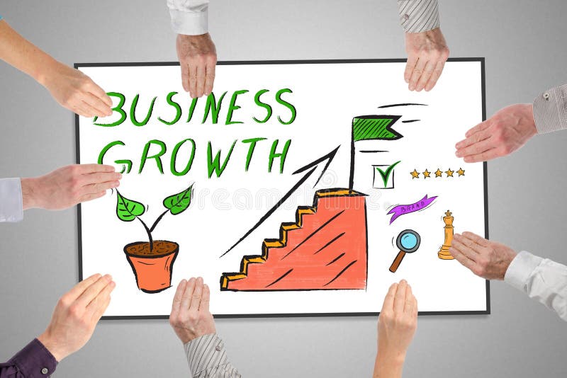 Business Growth Concept on a Whiteboard Stock Photo - Image of business ...