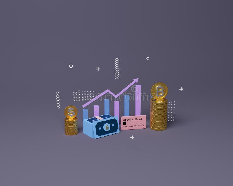 Business Growth 3d Illustration Post Template. 3d Render of Money, Earn ... Business Growth 3d Illustration Post Template. 3d Render of Money, Earn ...