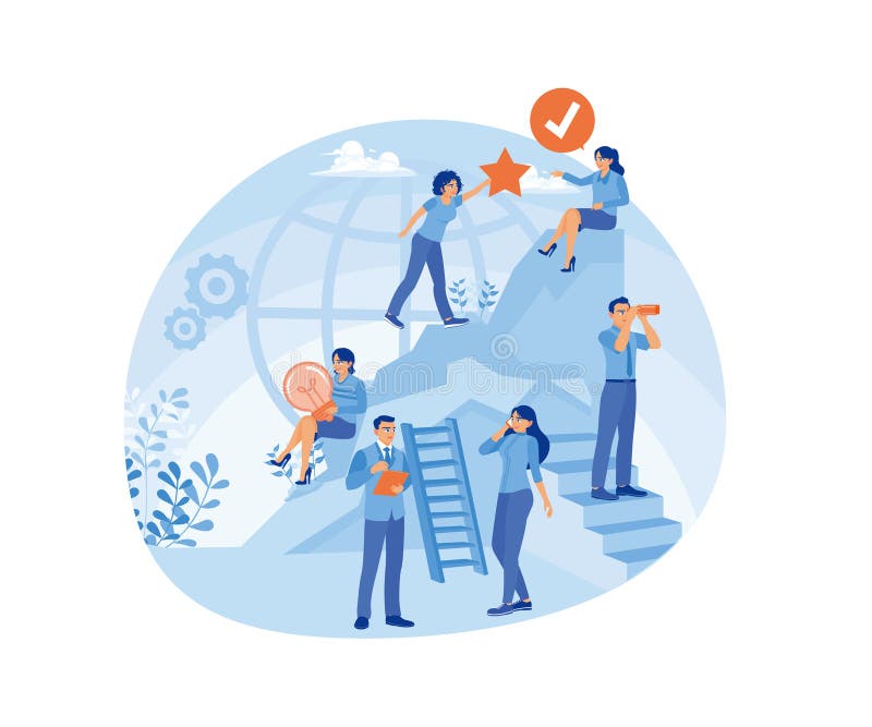 Business Growth and Development. Business Team Working Together Towards ...