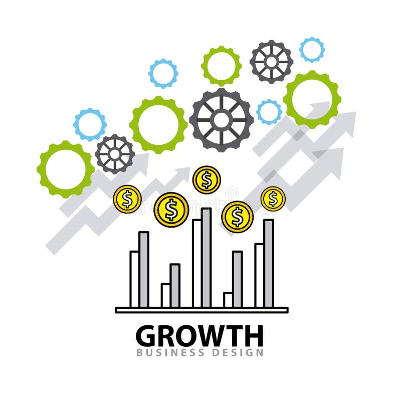 Business Growth Funds Flat Icons Stock Illustration - Illustration of ...