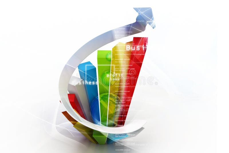 Business growth graph stock illustration. Illustration of achieve ...