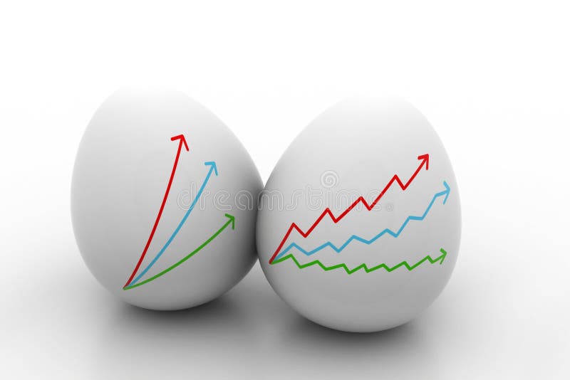 Business Growth Graph Drawing in Egg Stock Illustration - Illustration ...
