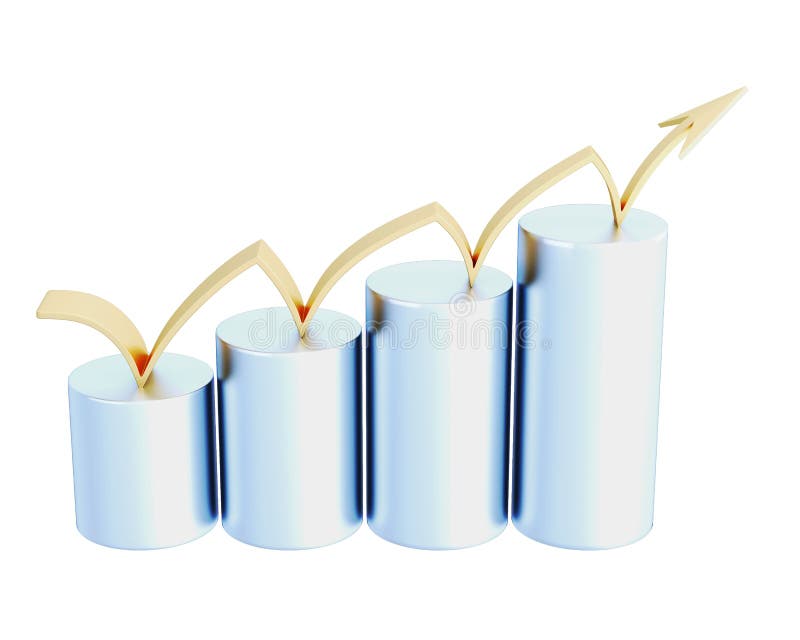 Business Growth Graph Isolated on White Background. 3d Rendering Stock ...