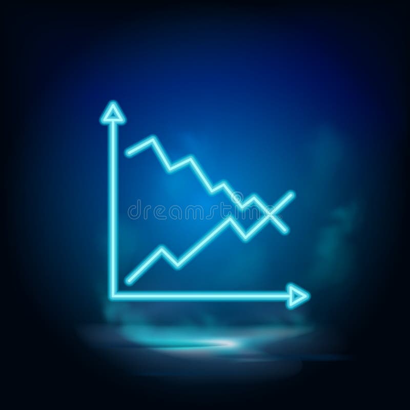 Bar Graph Neon Sign. Glowing Data Presentation Icon. Vector ...