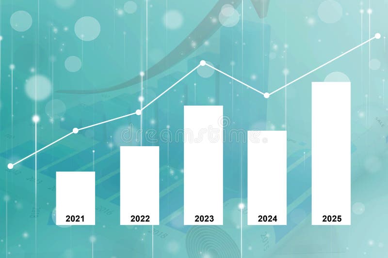 Business Growth Graph on Technology Background, Futuristic Raise Arrow ...