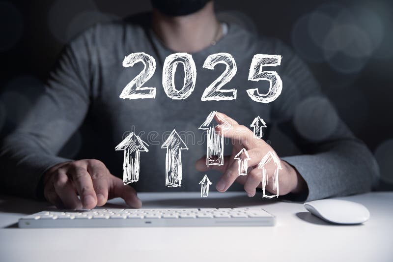 Business Growth Graph a Year 2025 of Business Stock Photo - Image of ...