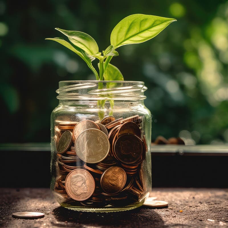 Business Growth with a Growing Tree on a Coin,Showing Financial ...