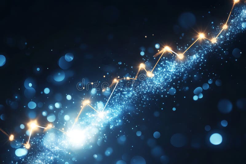 Business Growth Icon with Expanding Lighting Effects in Background ...