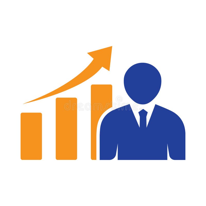 Business Growth Leader Icon Stock Vector - Illustration of graph, chart ...