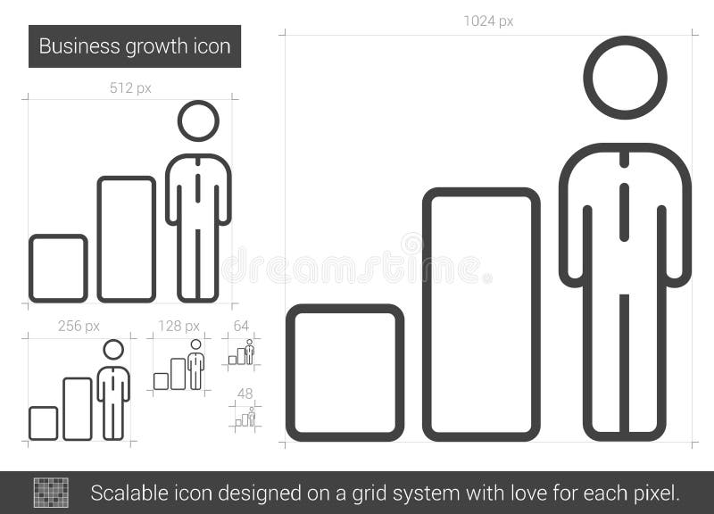 Business growth line icon. stock vector. Illustration of design - 94419090