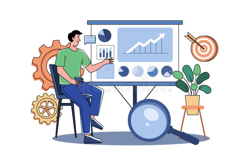 Business Growth Management Analysis Stock Vector - Illustration of ... Business Growth Management Analysis Stock Vector - Illustration of ...