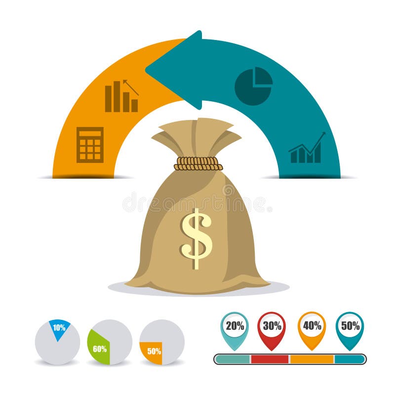 Business Growth and Money Savings Statistics Stock Vector ...