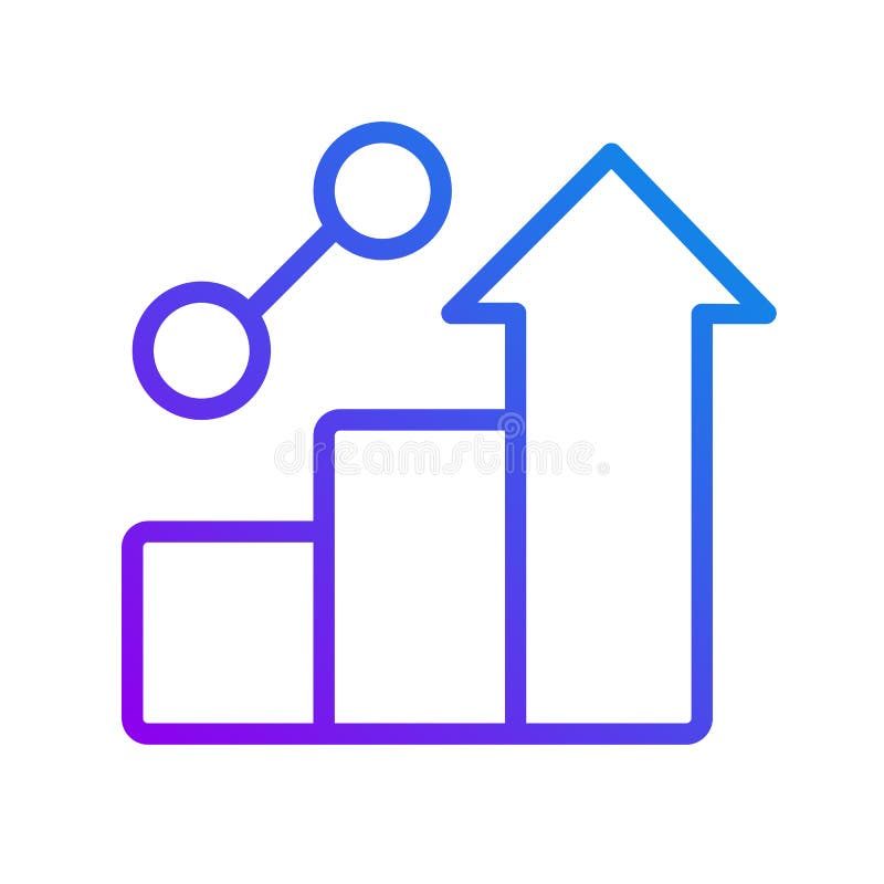 Business Growth Pixel Perfect Gradient Linear Vector Icon Stock Vector ...