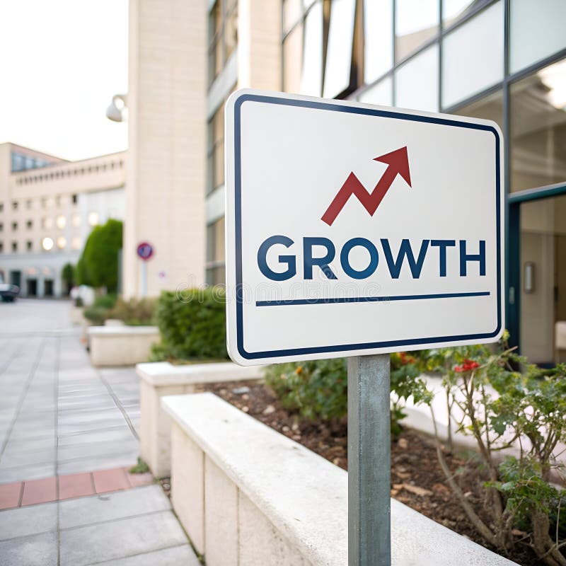 Business Growth Sign Icon Isolated on White Stock Illustration ...