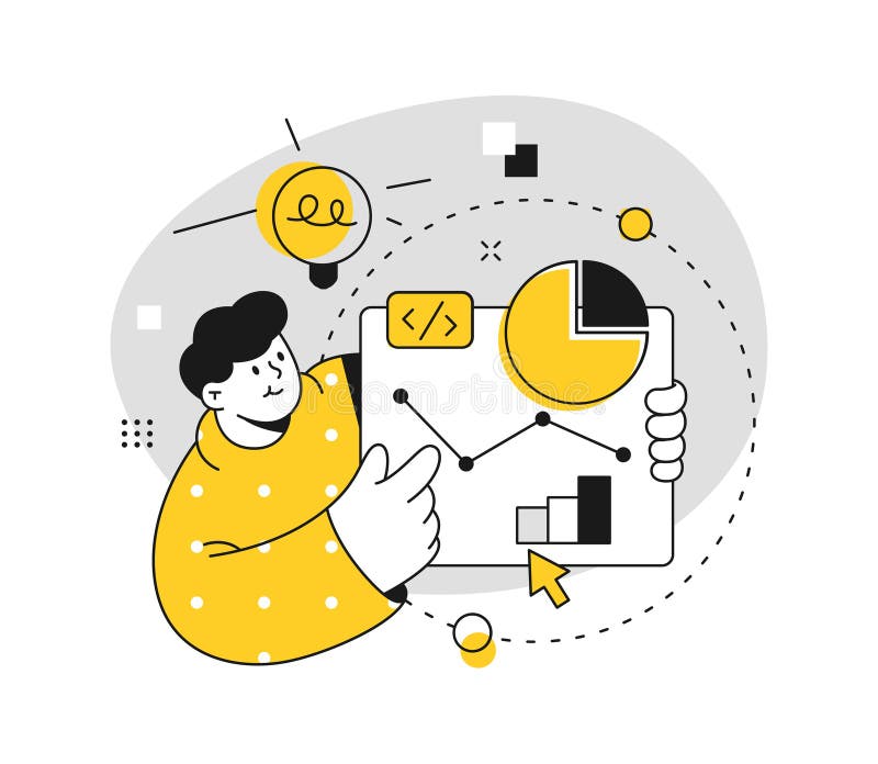 Business Growth Strategy Analytics, Man and Graphs Stock Vector ...