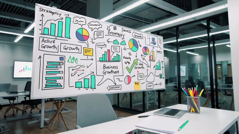 Business Growth Strategy Planning in Modern Office Stock Video - Video ...