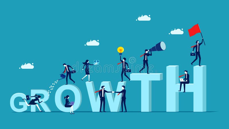 Business Growth. Successful Businessmen Work Together Stock Vector ...