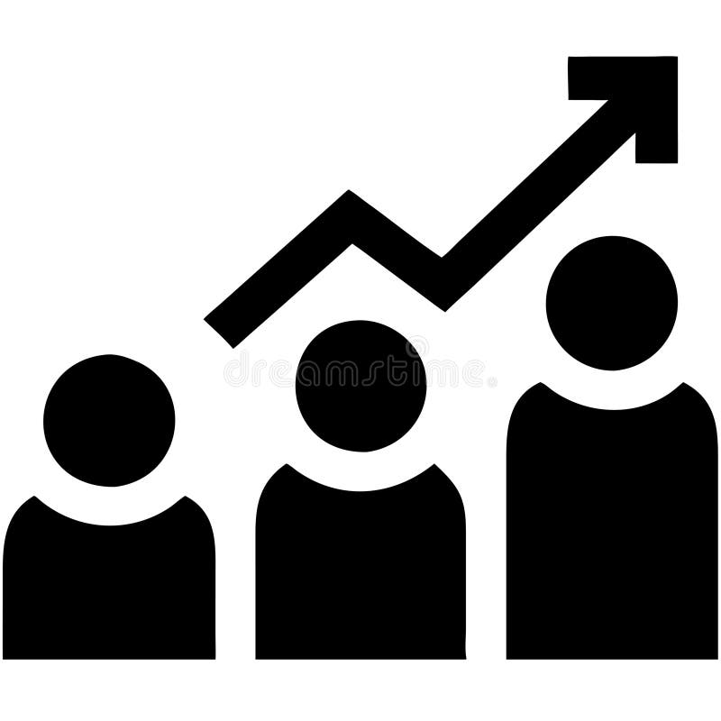 Business Growth Vector Teamwork Success and Positive Trends in ...