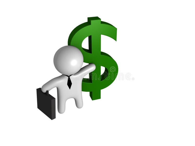 Business Guy with a Big Dollar Sign Stock Illustration - Illustration ...