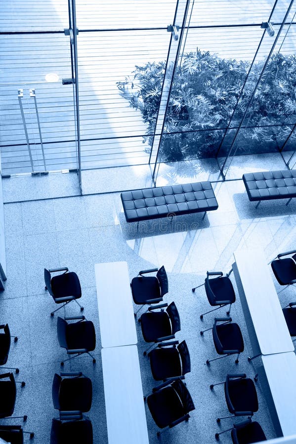 Business hall stock photo. Image of area, desk, commercial - 19937696