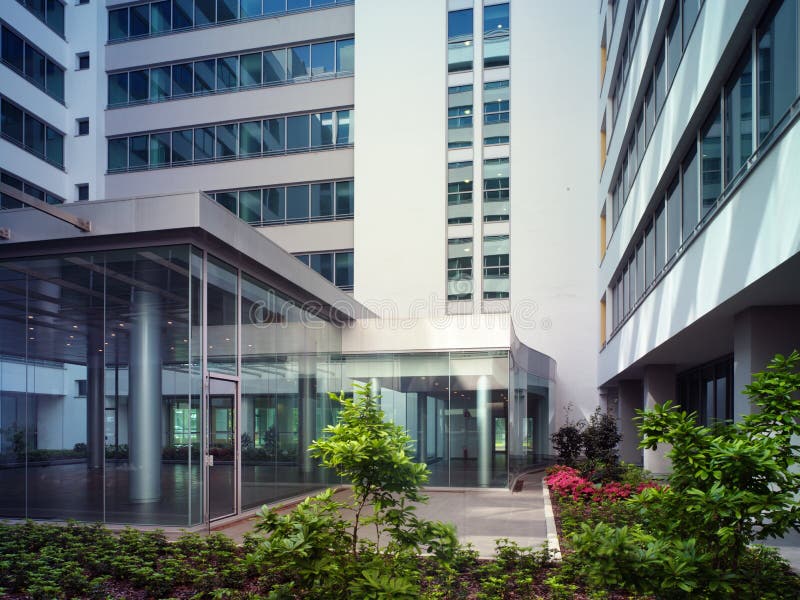 Elevated Walkway between Two Buildings Stock Image - Image of walkway ...