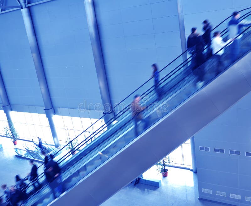 Business hall blue stock photo. Image of indoors, hallway - 8691732
