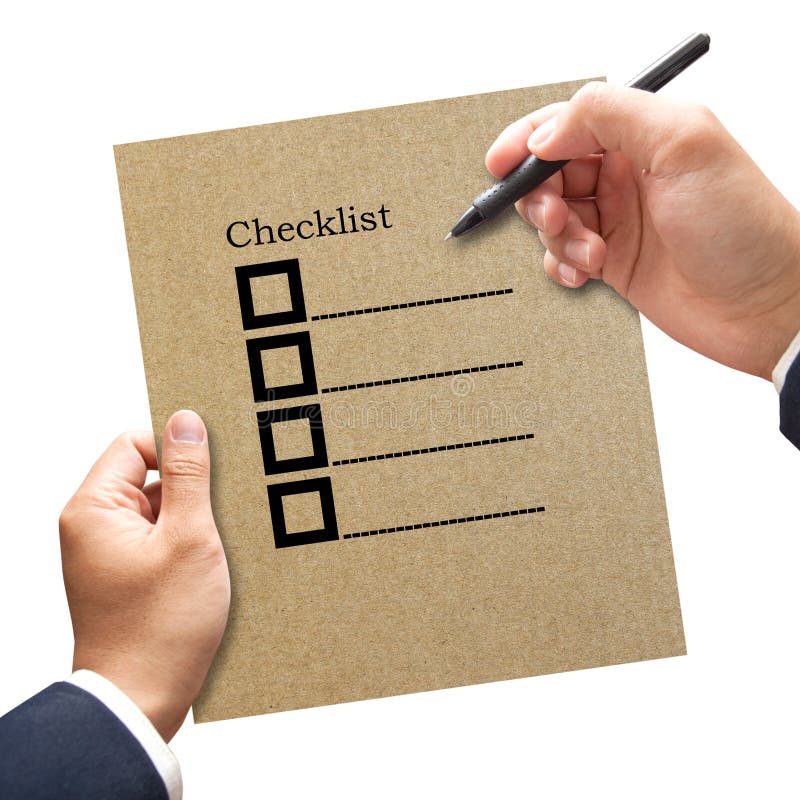 Business Hand with Check Boxes on Paper Concept Stock Photo - Image of ...