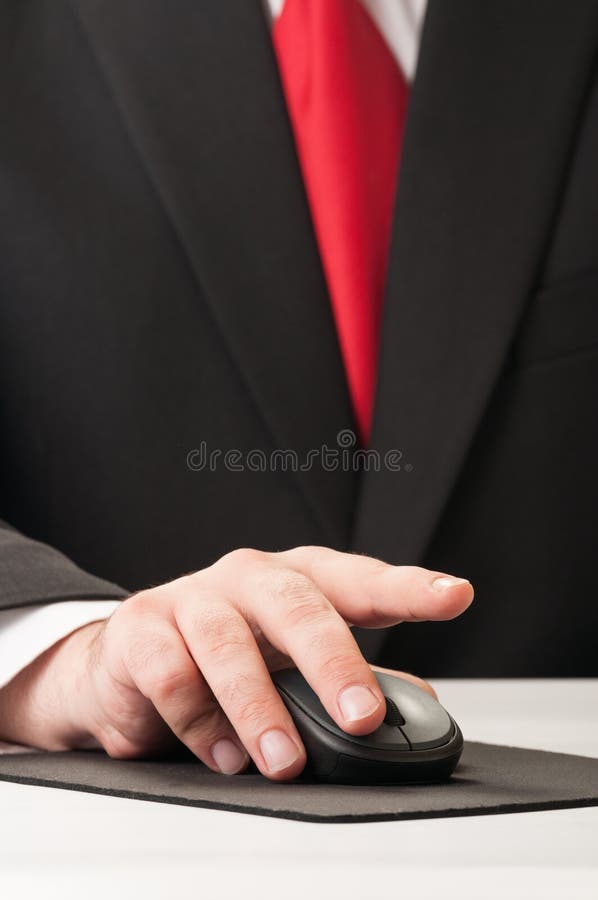 Business Hand Clicking Wireless Mouse Stock Photo - Image of elegant ...