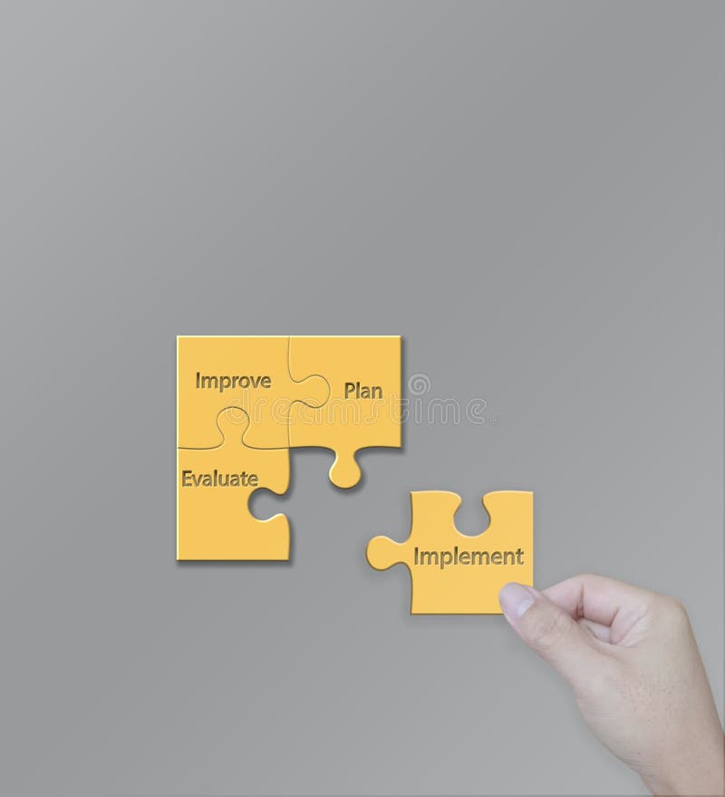 Business Hand Connect the Jigsaw. Concept Improvement of Plan ...