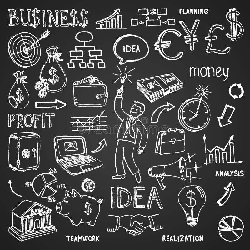 Business Doodles Set Vector Design Illustration Stock Vector ...