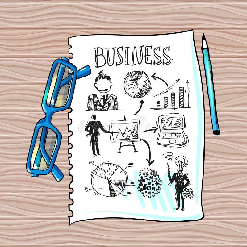 Business hand drawn sketch stock vector. Illustration of drawn - 63962527