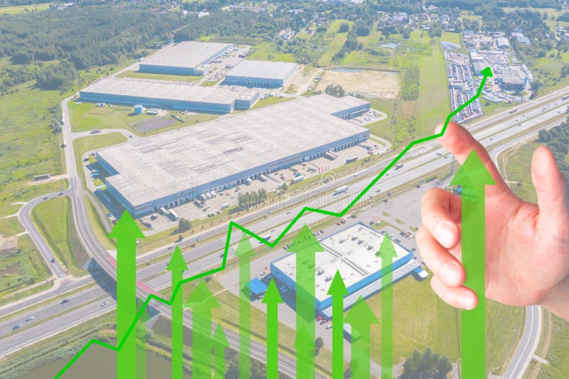Business Hand Growth Chart of Transport Business with Supply Chain ...