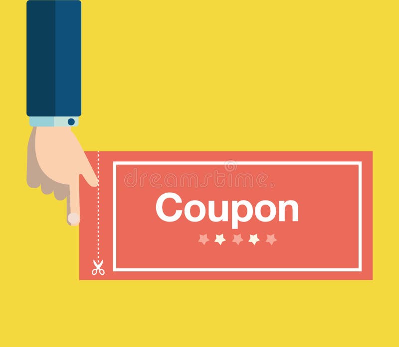 Business Hand Holding Red Coupon Vector. Stock Vector - Illustration of ...