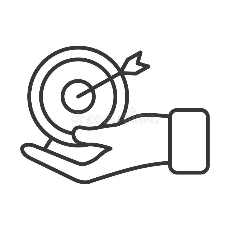 Business Hand Lifting Target Arrow Stock Vector - Illustration of ...