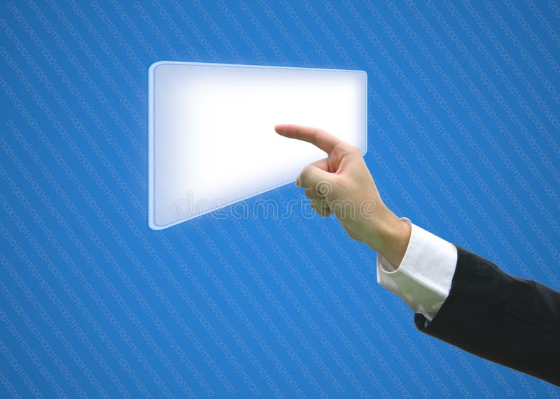 Business Hand Pointing Screen Blank Stock Illustration - Illustration ...