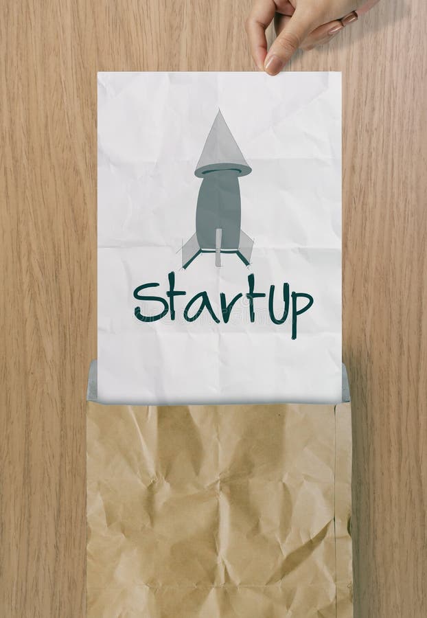 Hand Pull Wrinkled Paper Show Think Outside the Box Stock Image - Image ...