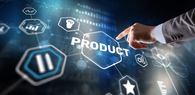 Business Hand Pushing Product Quality on Virtual Screen Interface Stock ...