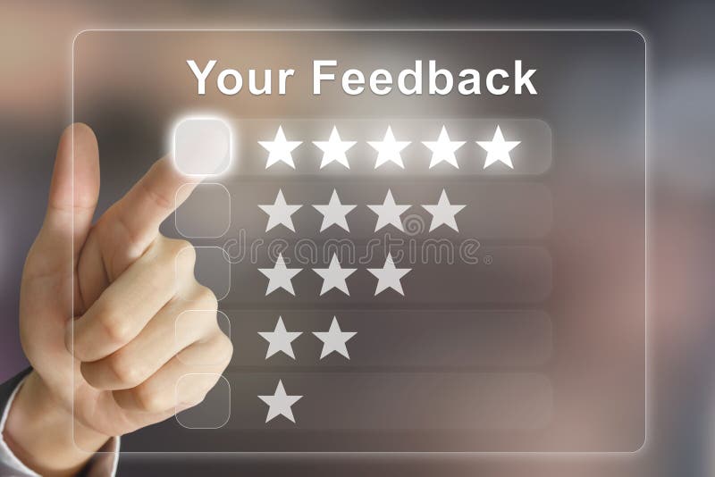 Business Hand Pushing Your Feedback on Virtual Screen Stock Image ...