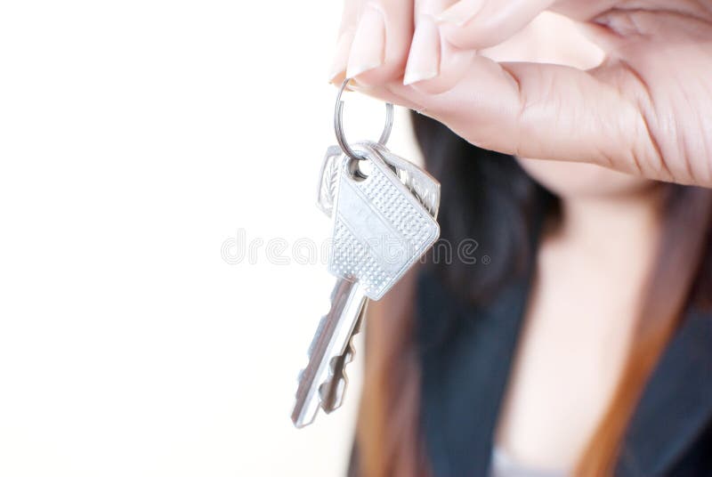 Business Hand Putting Key Lock . Stock Image - Image of clean, skew ...