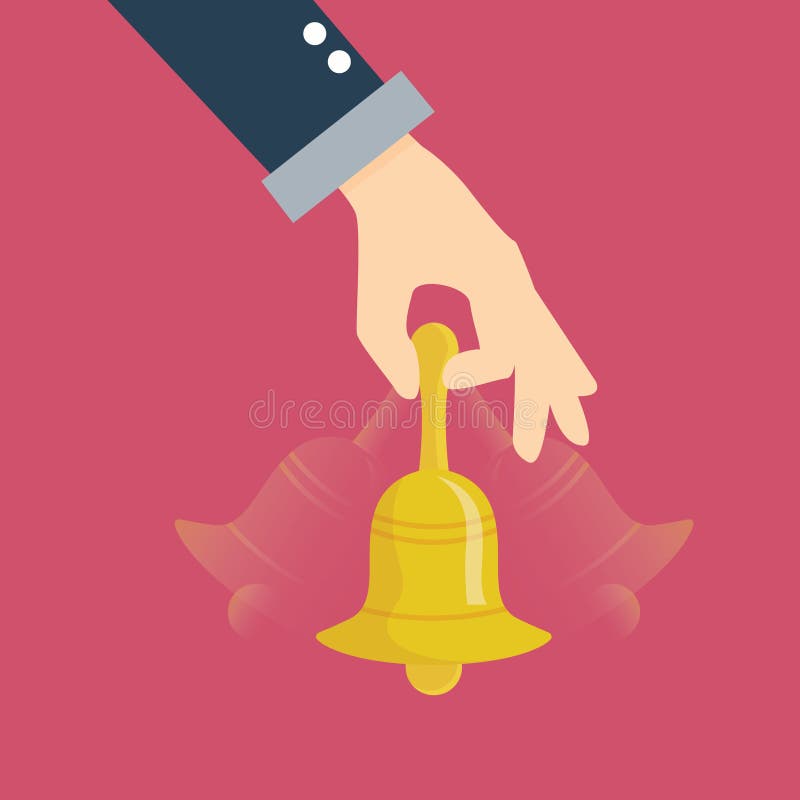 Business Hand Shake the Bell Cartoon Vector Illustration Stock Vector ...