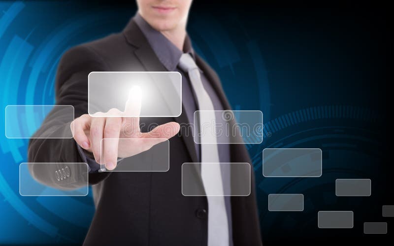 Business Hand Touch Screen Interface Flow Chart Stock Photo - Image of ...