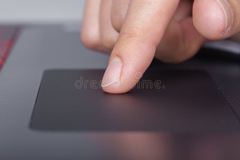 Business Hand Working on a Laptop Touchpad Stock Photo - Image of ...