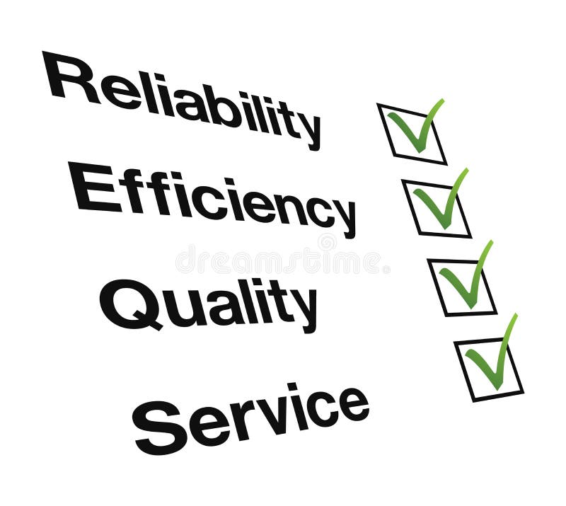 Reliability, Efficiency, Quality, Service Business Hand Writing Concept ...
