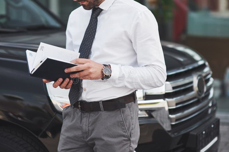 Business Hand Writing Notes Car Seat. Stock Photo - Image of benefit ...