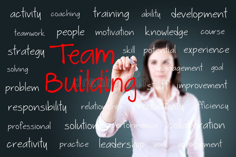 Business Hand Writing Team Building Concept Stock Photo - Image of ...