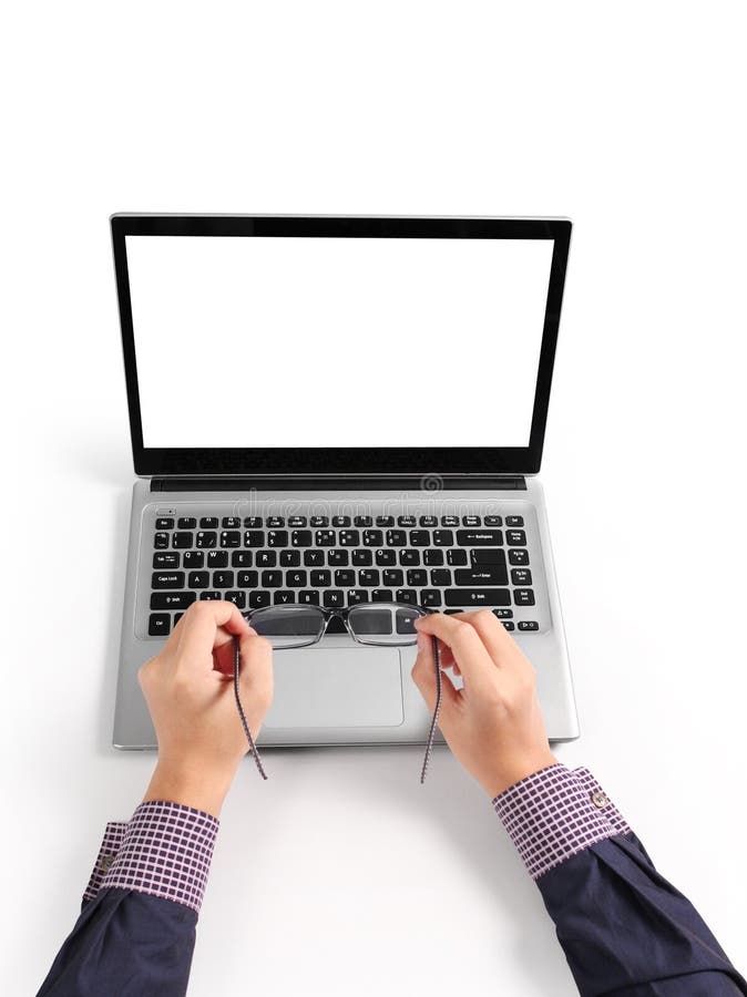 Business Hands Busy Using Laptop Stock Photo - Image of place, desk ...